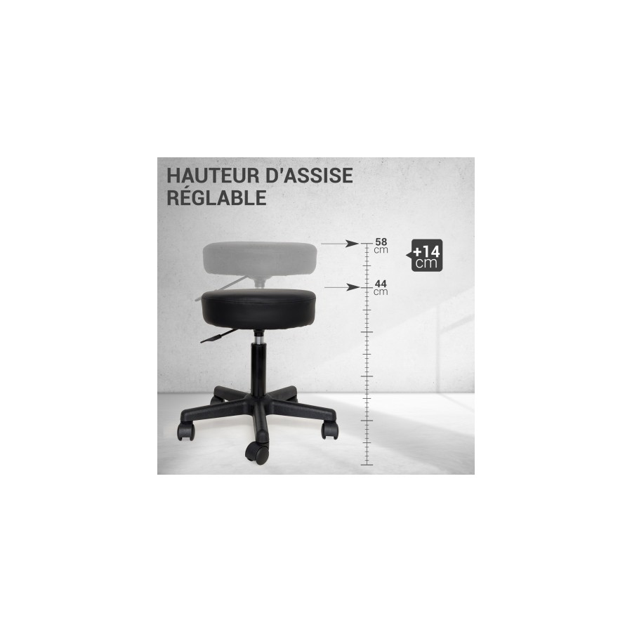 Tabouret à roulettes TOLLA | Siège réglable professionnel – Burostock